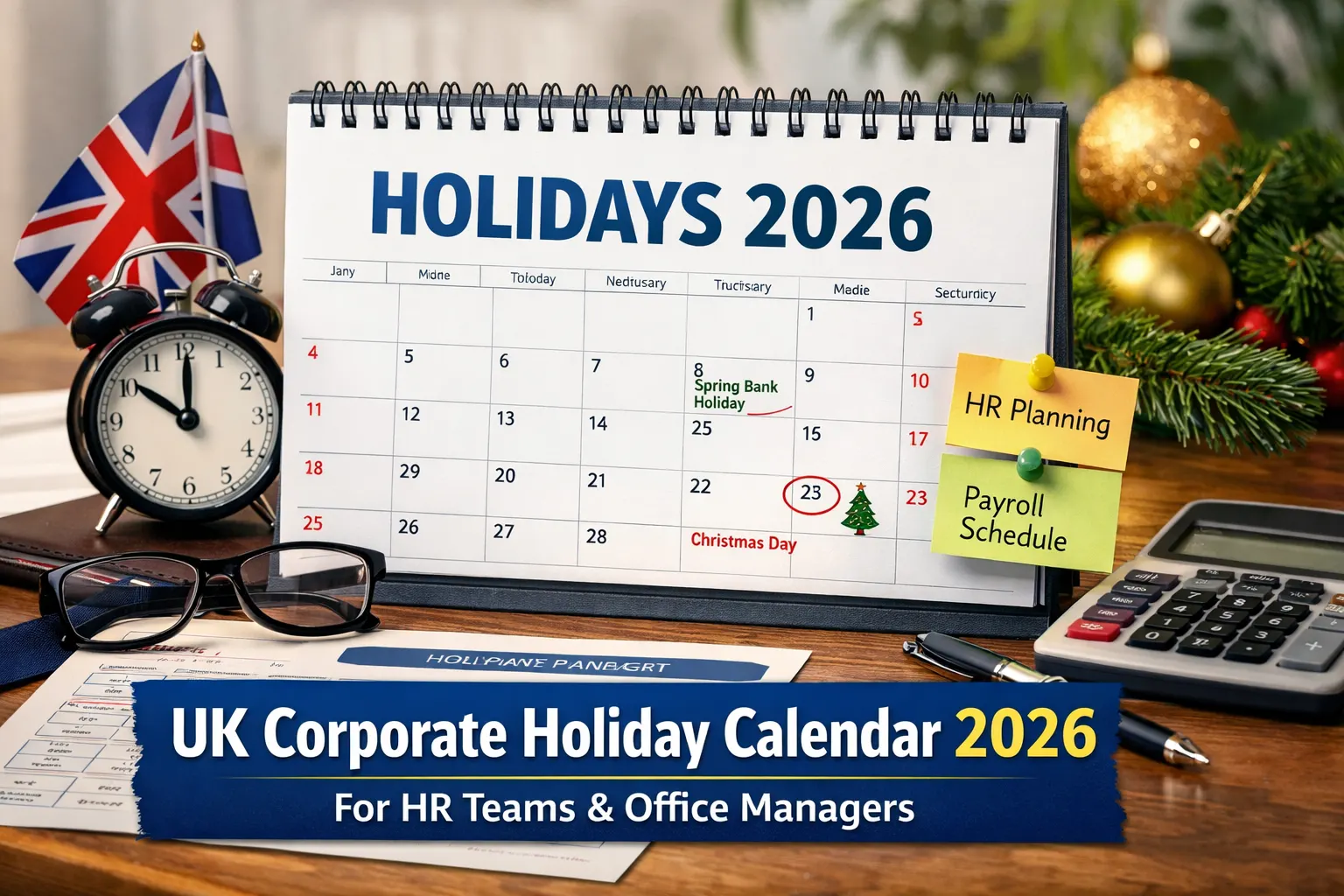 UK Corporate Holiday Calendar 2026 for HR Teams & Executive
